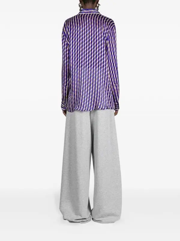 Dries Van Noten Striped Dévoré Satin Shirt