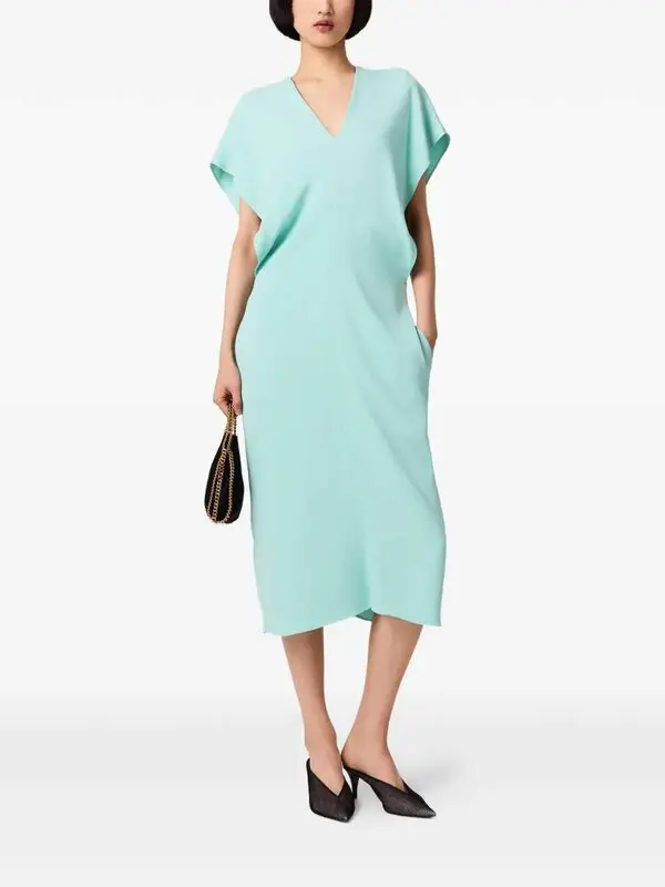 Stella McCartney Draped V-neck Midi Dress