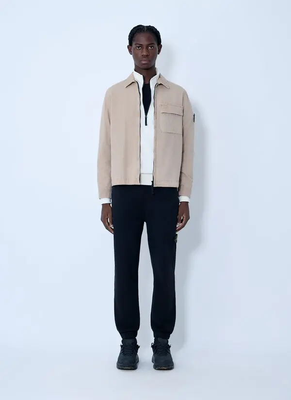 Stone Island Logo Patch Overshirt - Cream