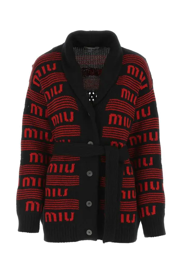 Miu Miu Embroidered Cashmere Oversize Cardigan