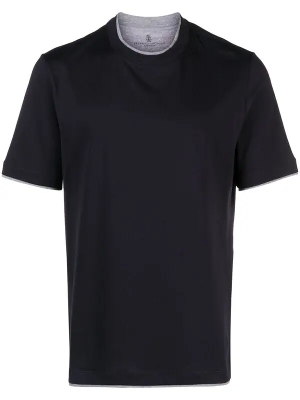 Brunello Cucinelli T-shirt With Faux-layering - Multicolor