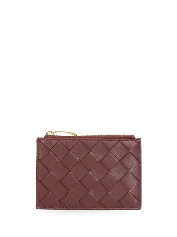 Bottega Veneta Woven Card Holder With Zip - Multicolor