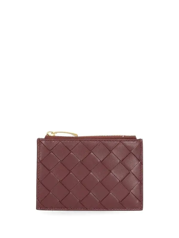 Bottega Veneta Woven Card Holder With Zip - Multicolor