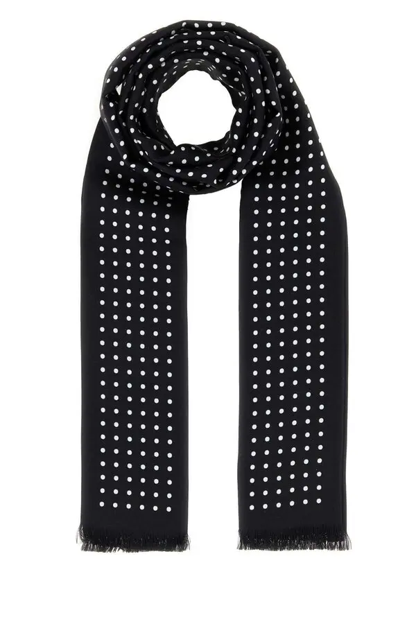 TOM FORD 4 Folded Printed Dots Scarf 165x24