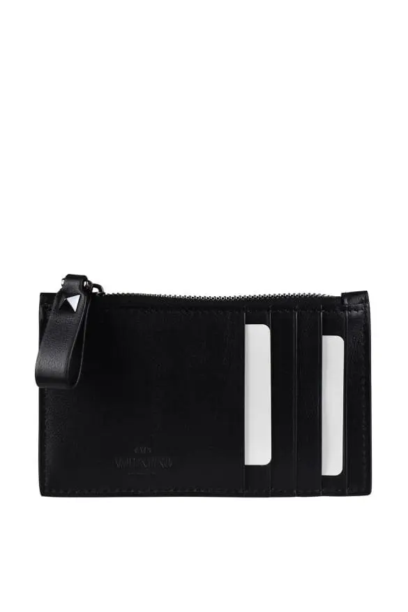 Valentino Garavani Rockstud Card Holder - Black