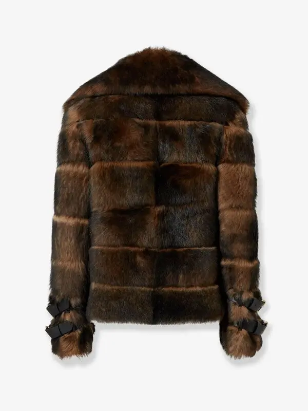 Fendi Brown Backed Sheepskin And Nappa Jacket - Multicolor