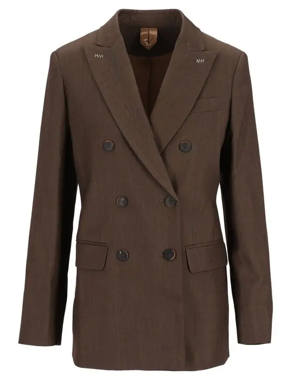 Max Mara Double-breasted Wool Gabardine Blazer