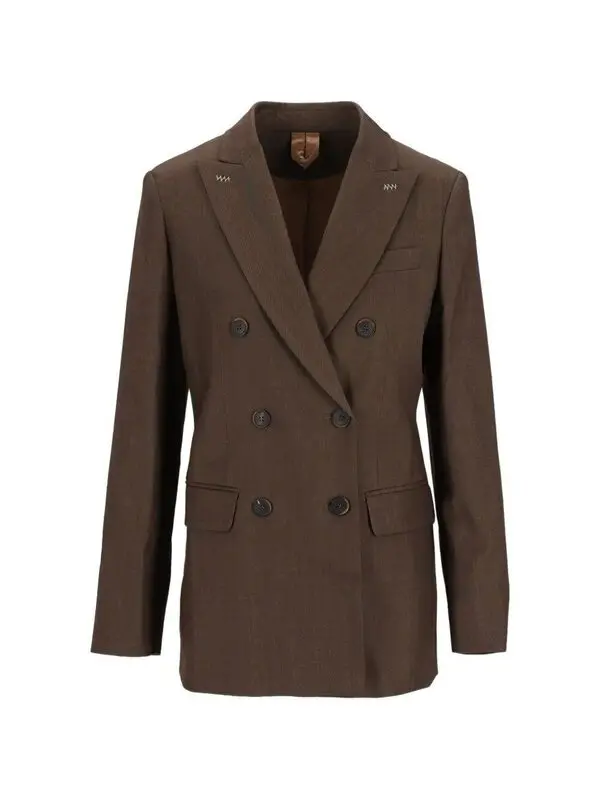 Max Mara Double-breasted Wool Gabardine Blazer - Brown