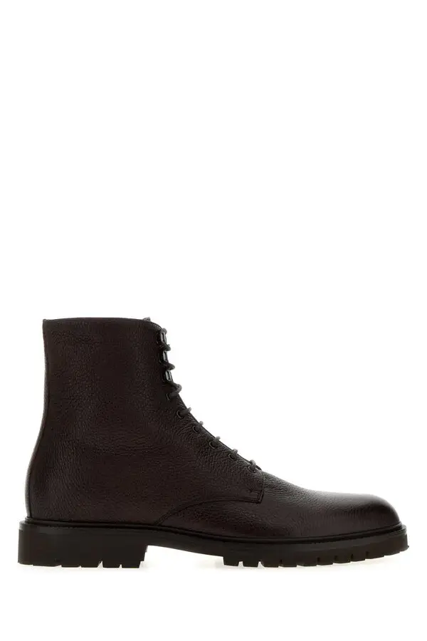 Brunello Cucinelli Chocolate Leather Ankle Boots