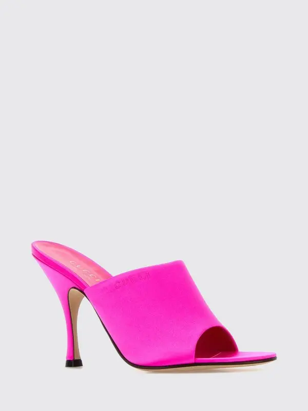Gucci Satin Mules - Pink