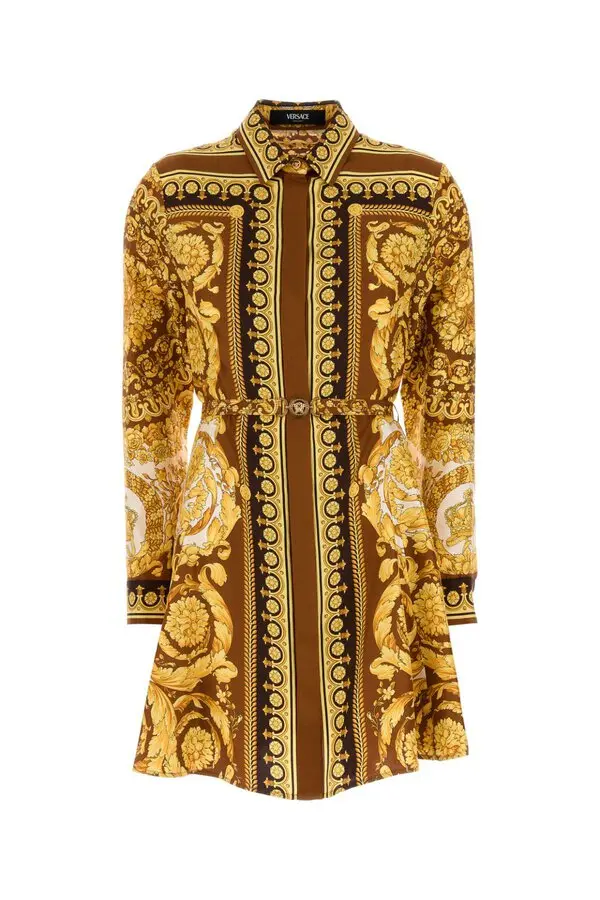 Versace Printed Twill Shirt Dress