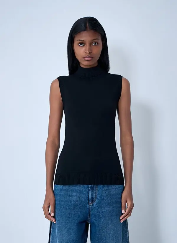 Sportmax Wool Turtleneck Top - Black