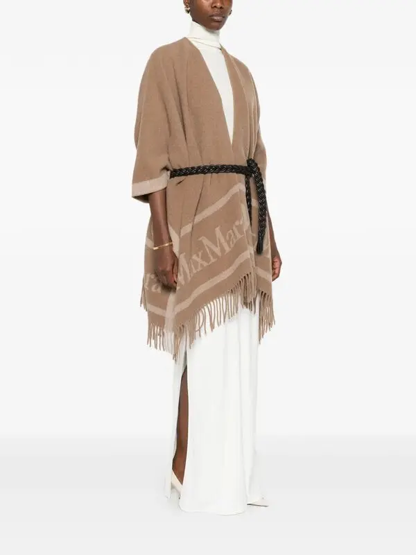 Max Mara Jacquard Wool Poncho