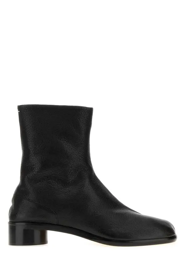 MAISON MARGIELA Leather Tabi Ankle Boots - Black