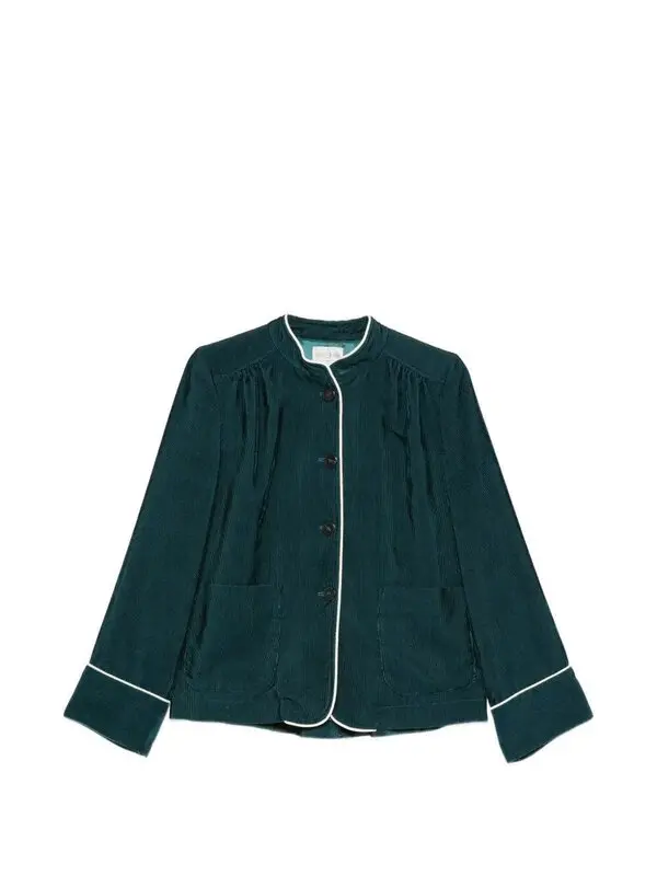 FORTE_FORTE Two-thousand-striped Jade Jacket