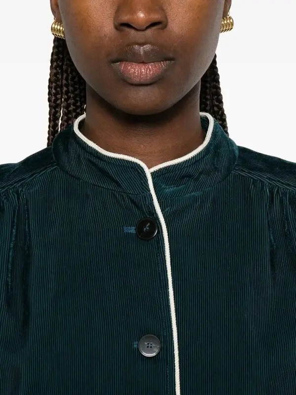 FORTE_FORTE Two-thousand-striped Jade Jacket