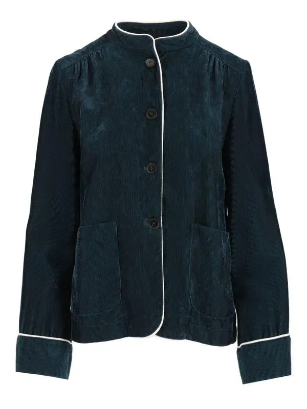 FORTE_FORTE Two-thousand-striped Jade Jacket - Green