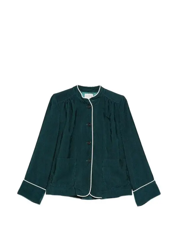 FORTE_FORTE Two-thousand-striped Jade Jacket - Green