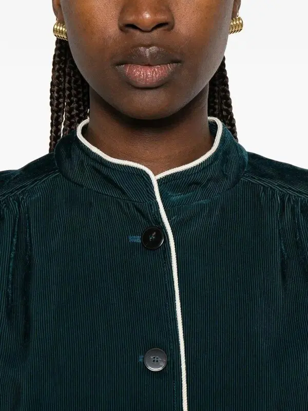 FORTE_FORTE Two-thousand-striped Jade Jacket - Green