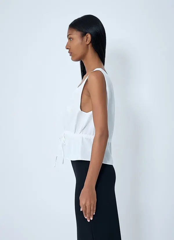 Miu Miu Logo Motif Drawstring Top