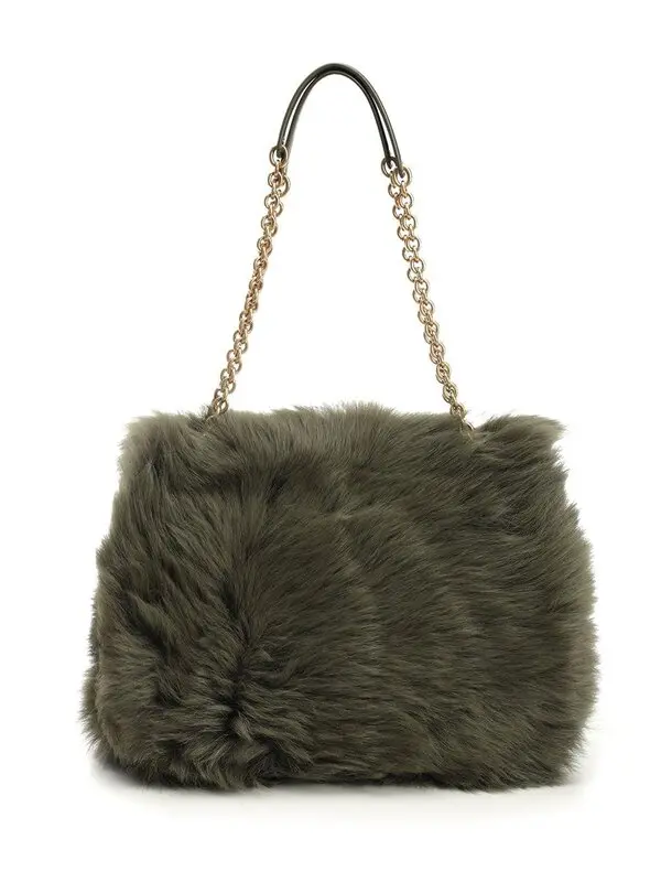 Saint Laurent Jamie Shearling Bag - Green