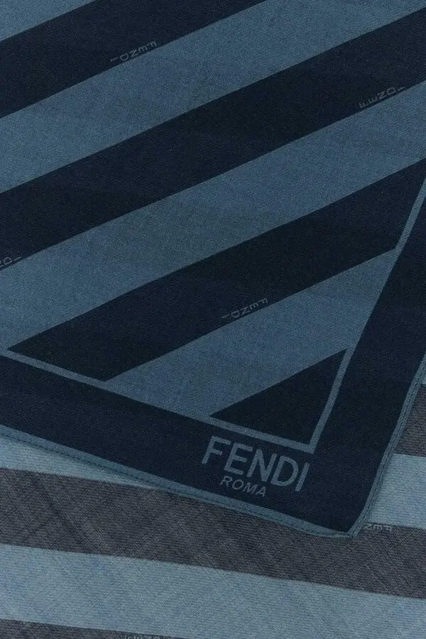 Fendi Embroidered Wool And Linen Scarf