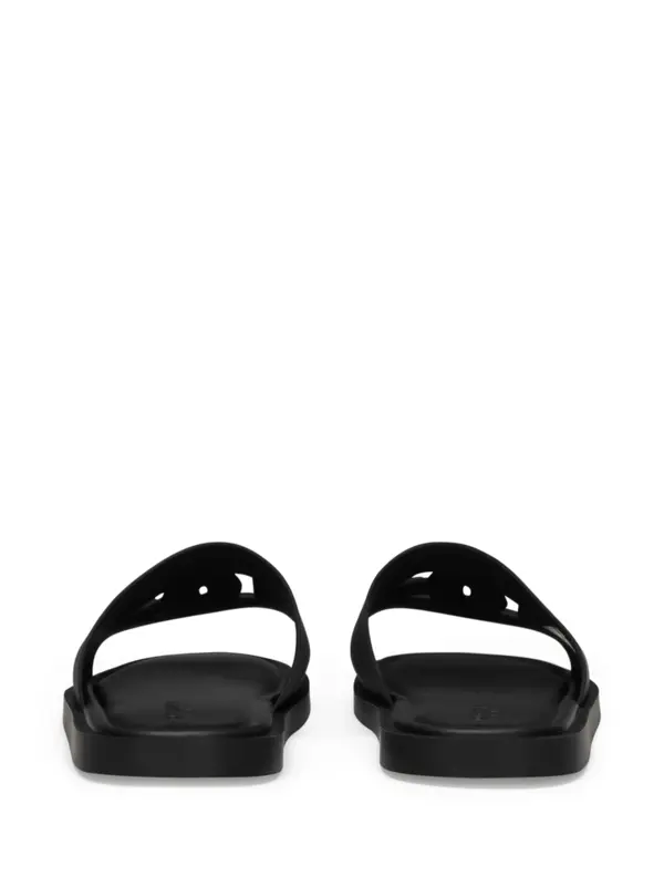Dolce & Gabbana Open Toe Slide Sandals - Black