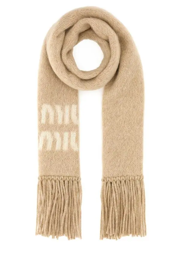 Miu Miu Beige Mohair Blend Scarf