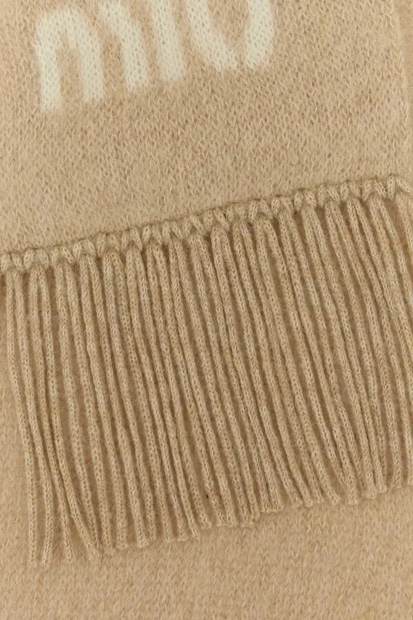 Miu Miu Beige Mohair Blend Scarf