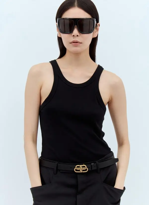 Balenciaga Bb Logo Belt - Black