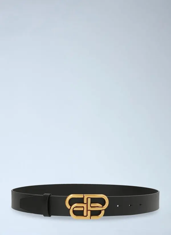Balenciaga Bb Logo Belt - Black