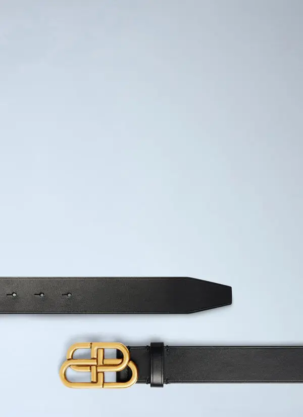 Balenciaga Bb Logo Belt - Black