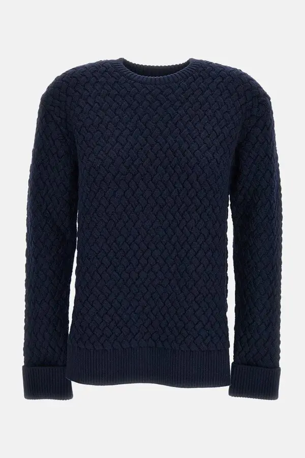 Bottega Veneta Intrecciato Pattern Wool Crewneck Sweater - Multicolor