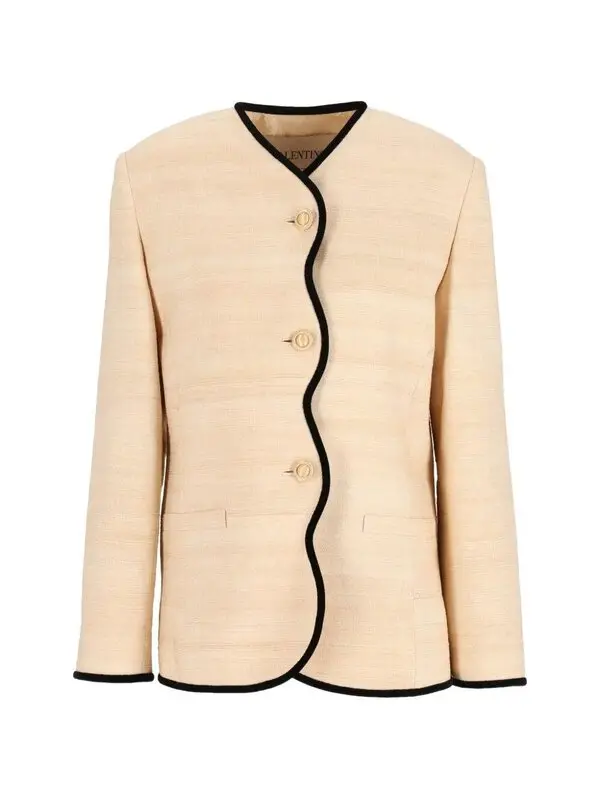 Valentino Garavani Silk And Linen Blazer - White