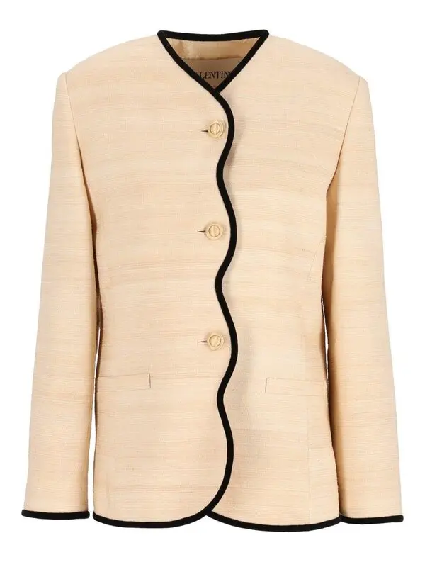 Valentino Garavani Silk And Linen Blazer - White