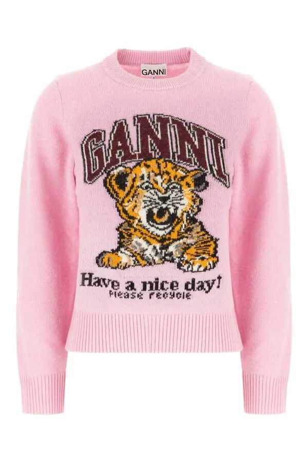 GANNI Graphic Knit Pullover - Multicolor