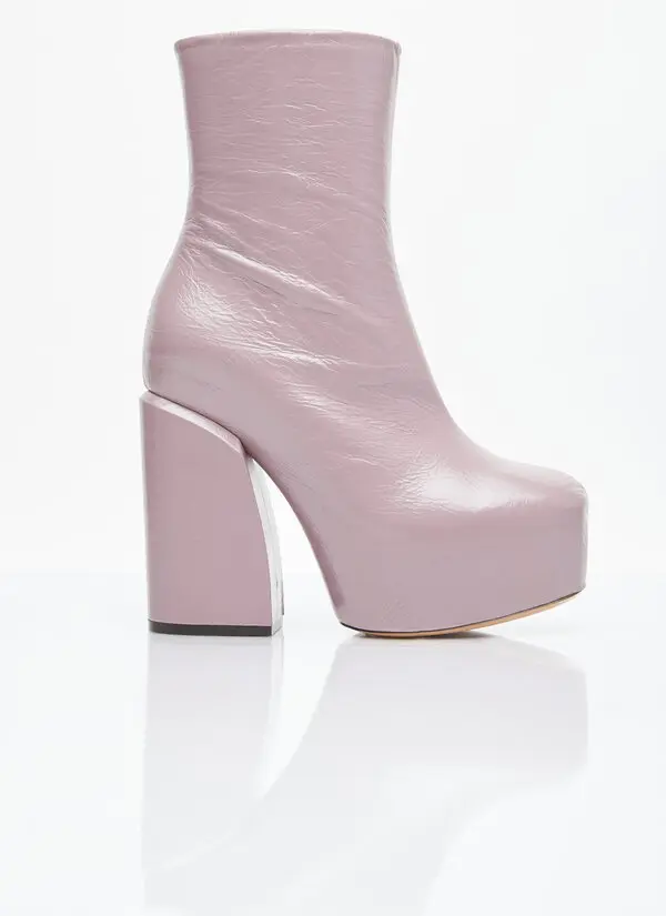 Dries Van Noten Platform Heel Leather Boots - Multicolor