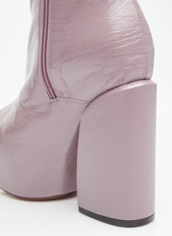 Dries Van Noten Platform Heel Leather Boots