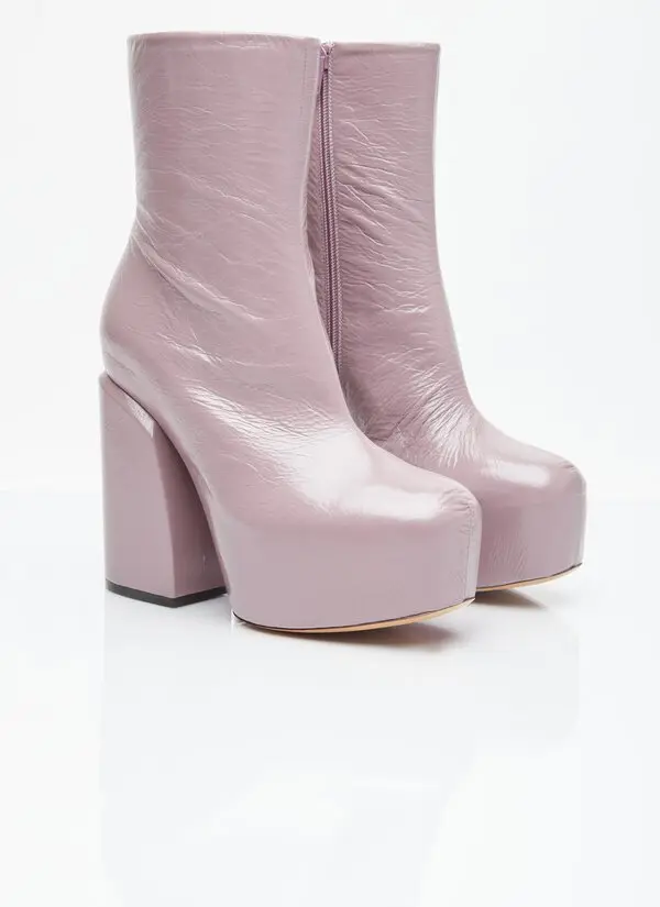 Dries Van Noten Platform Heel Leather Boots