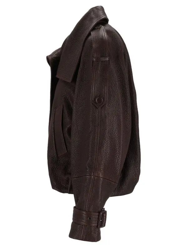 Acne Studios Full Grain Leather Trench Coat - Brown