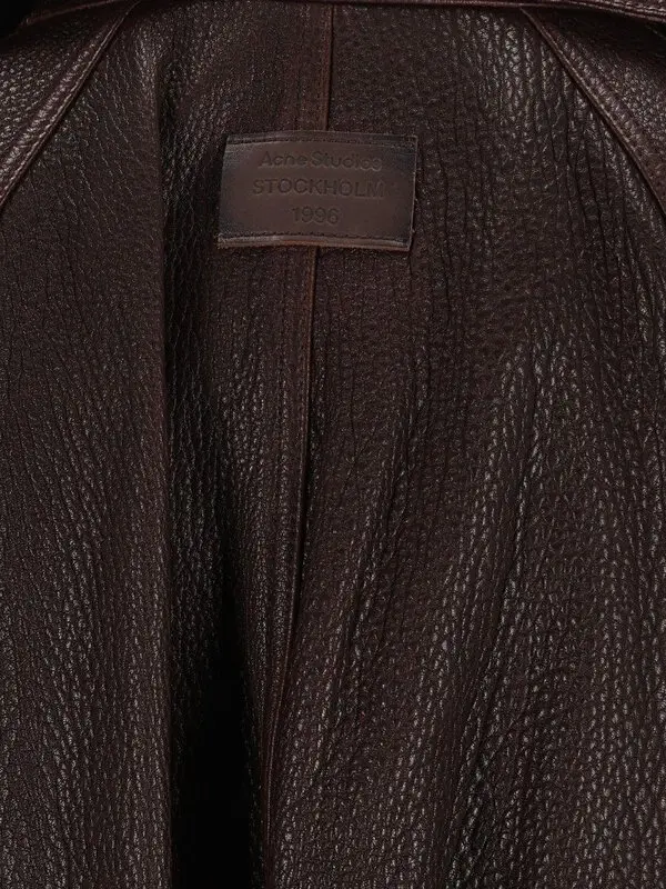 Acne Studios Full Grain Leather Trench Coat - Brown