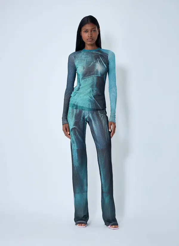 JEAN PAUL GAULTIER Water Mesh Top - Blue