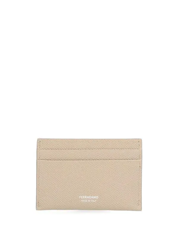 FERRAGAMO Gancini Credit Card Holder - Cream