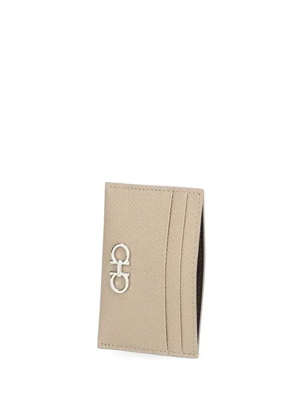 FERRAGAMO Gancini Credit Card Holder - Cream