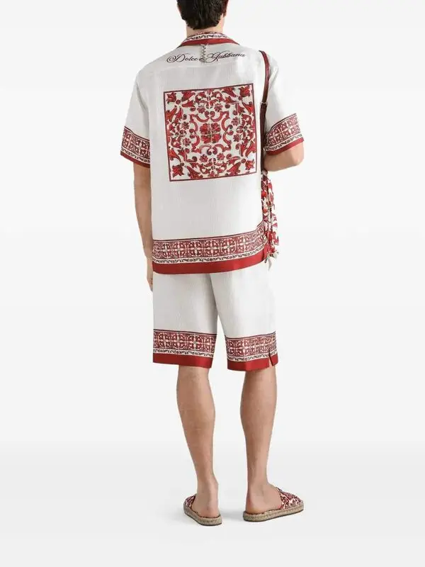 Dolce & Gabbana Jacquard Twill Bermuda Shorts - White