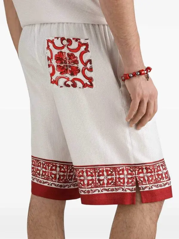 Dolce & Gabbana Jacquard Twill Bermuda Shorts - White