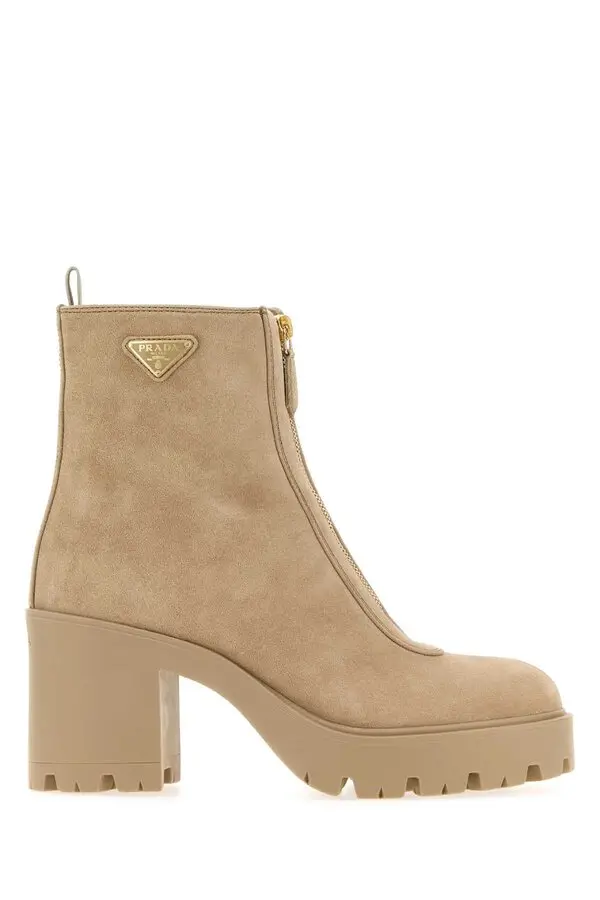 Prada Suede Ankle Boots - Brown