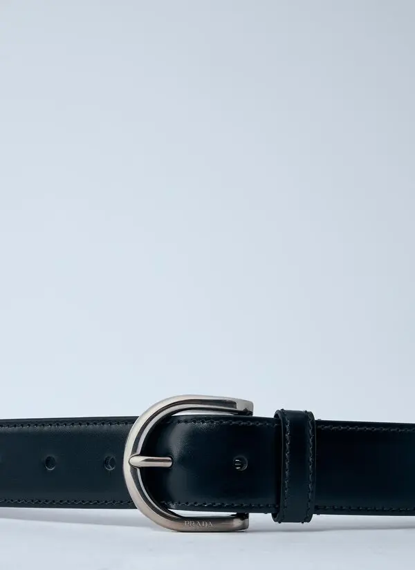 Prada Smooth-grain Leather Belt - Black