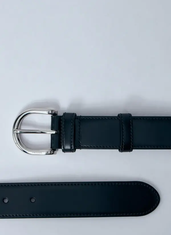 Prada Smooth-grain Leather Belt - Black