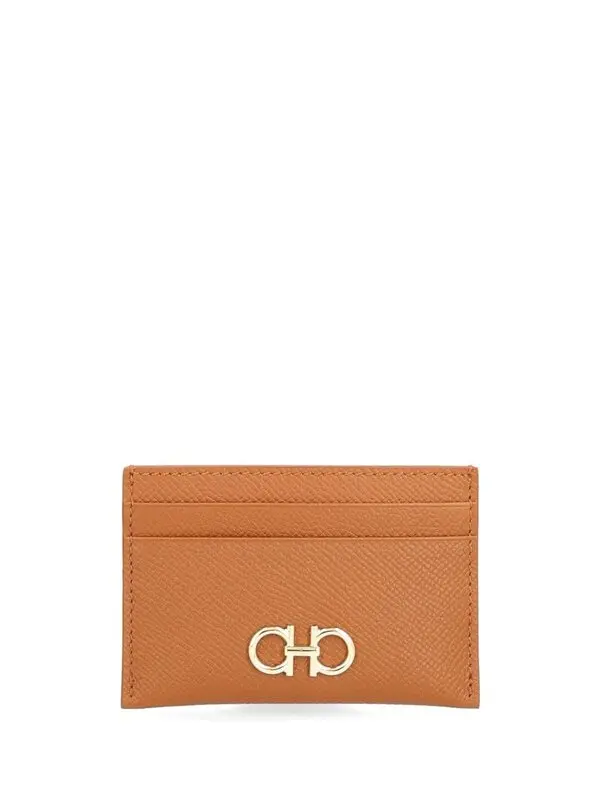 FERRAGAMO Gancini Credit Card Holder - Brown